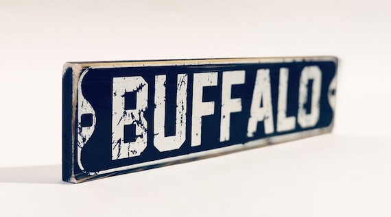 Vintage Black & White Buffalo St Sign | Etsy
