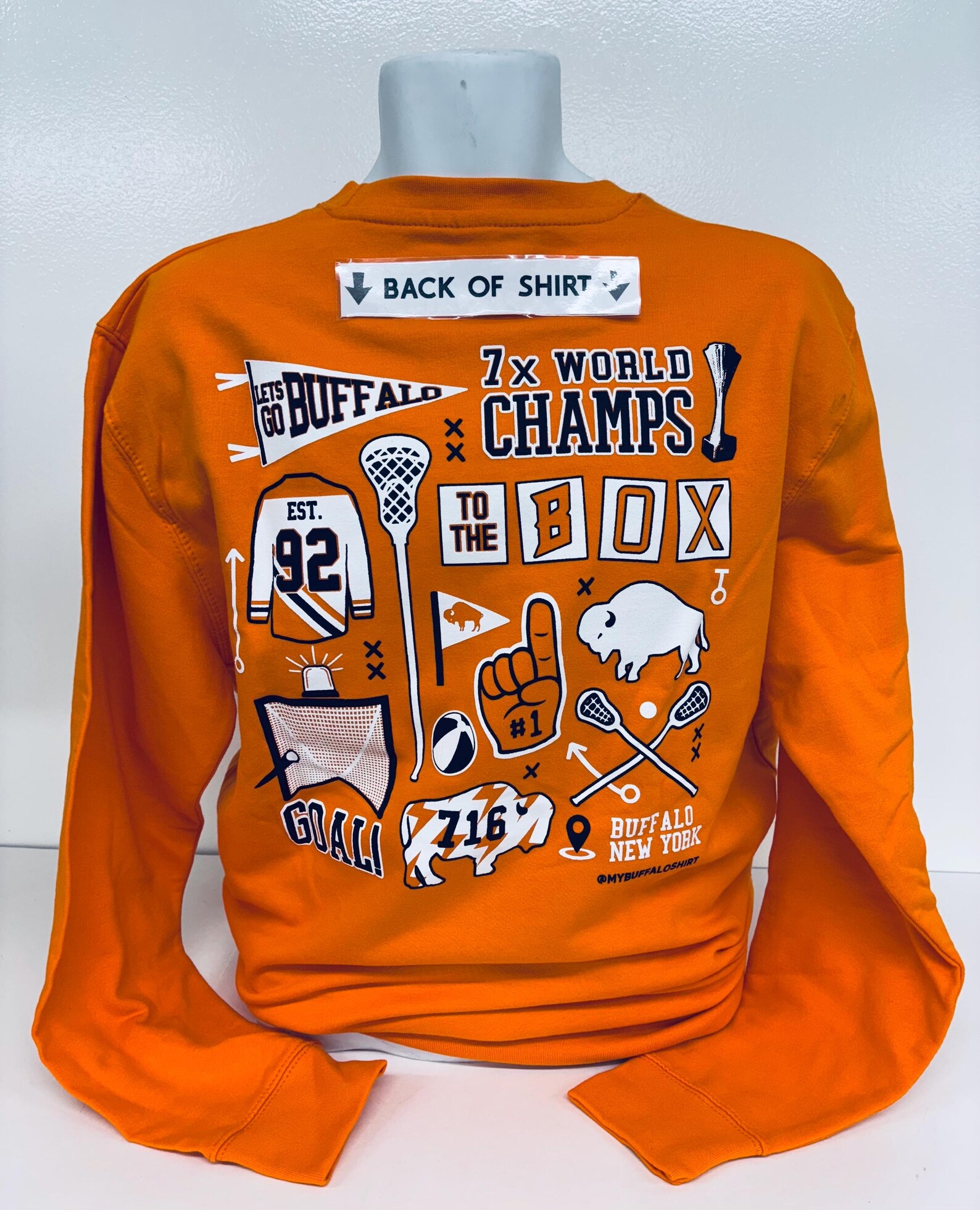 Buffalo LAX Art Collage Adult CREWNECK | Screen Printed | Premium ...