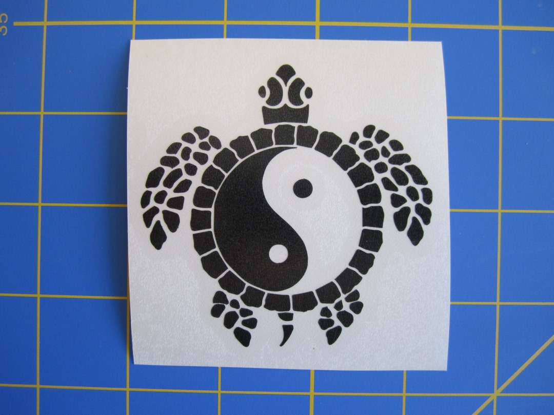 Yin Yang Sea Turtle Decal/sticker 5x5 - Etsy