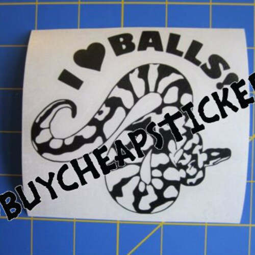 Ball Python Snake Decal/sticker I Love Balls 4X4 | Etsy