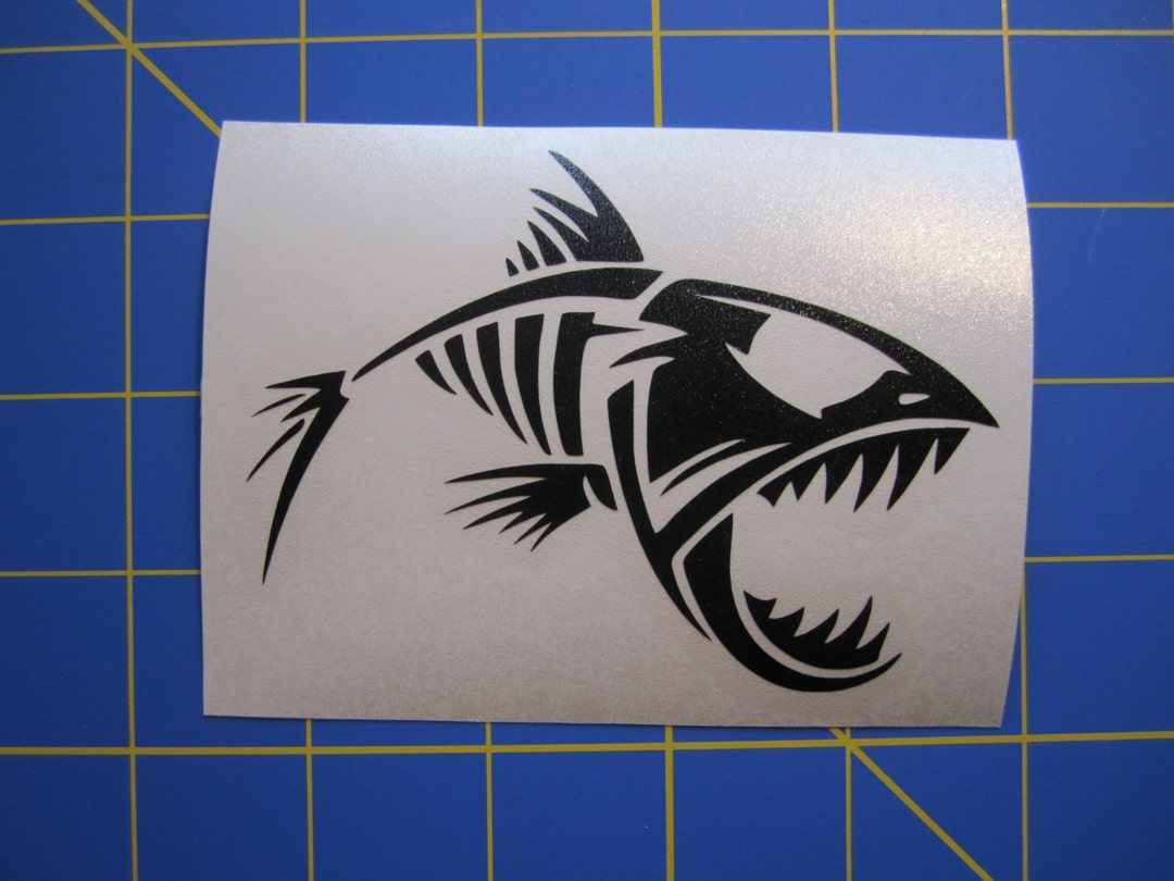 Fish Skeleton 4x3 Vinyl Sticker - Decal - Etsy