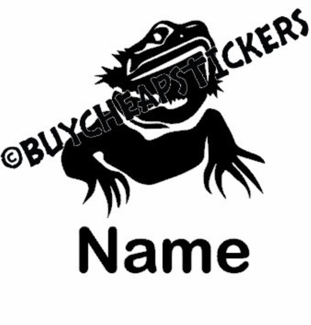 Bearded Dragon Head Decal/sticker 3X4 - With Custom Text - Etsy