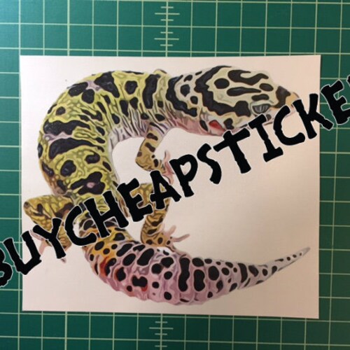 Leopard Gecko Sticker / Reptile Sticker / Cute Crested Gecko | Etsy