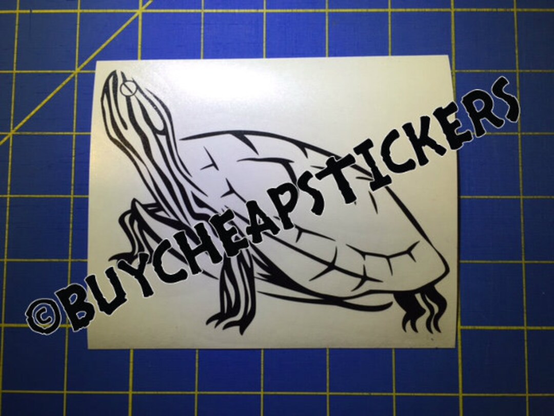 Turtle Decal - Painted, Red Eared Slider 4X6 - Etsy