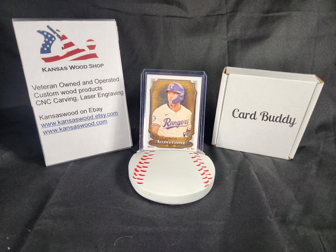 CARD BUDDY Baseball Painted Finish Sports Card Display Holder Toploader ...