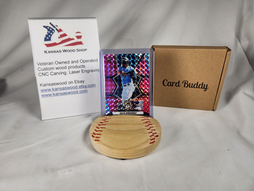 CARD BUDDY Baseball Natural Finish Sports Card Display Holder Toploader ...