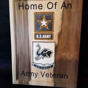 Wood Military Plaque - Custom Military Sign - Veteran Wall Hanging ...