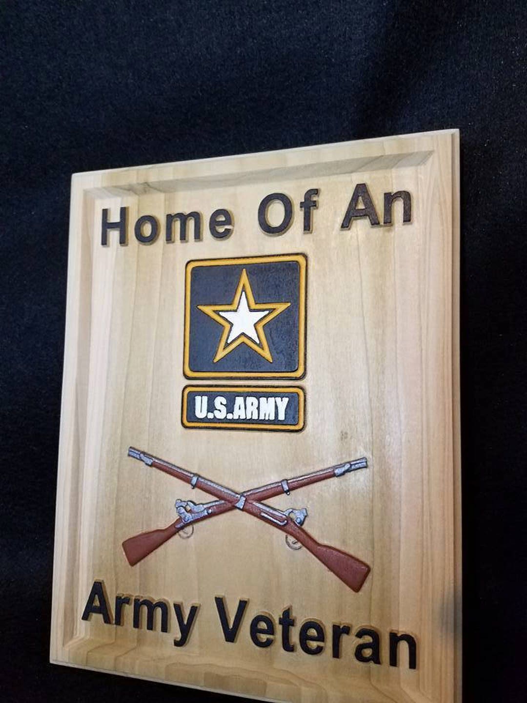 Wood Military Plaque - Custom Military Sign - Veteran Wall Hanging ...