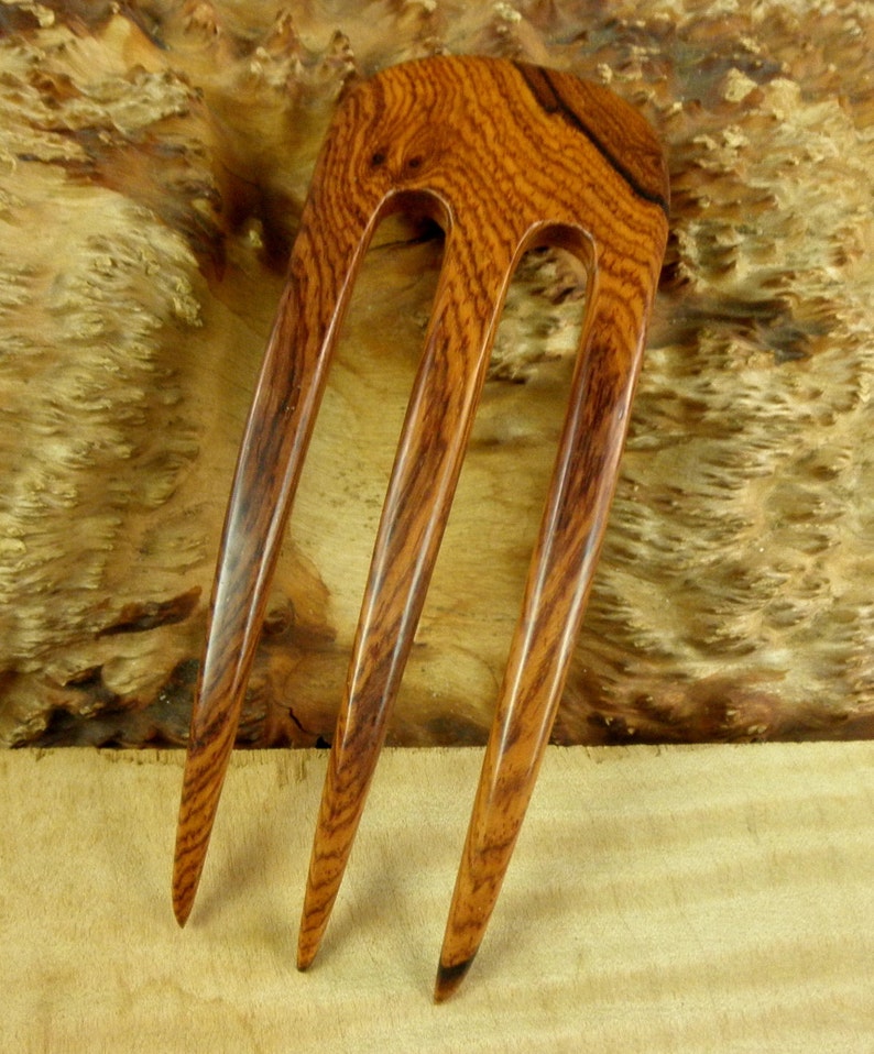 Laos Rosewood 5 Inch Three Prong Curved Hair Fork Deep Red - Etsy