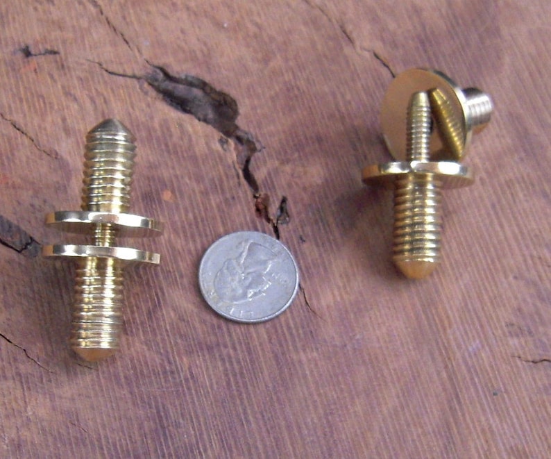 2 Solid Brass Cane Walking Stick Connector Couplers 1/2" X 13 Threads ...