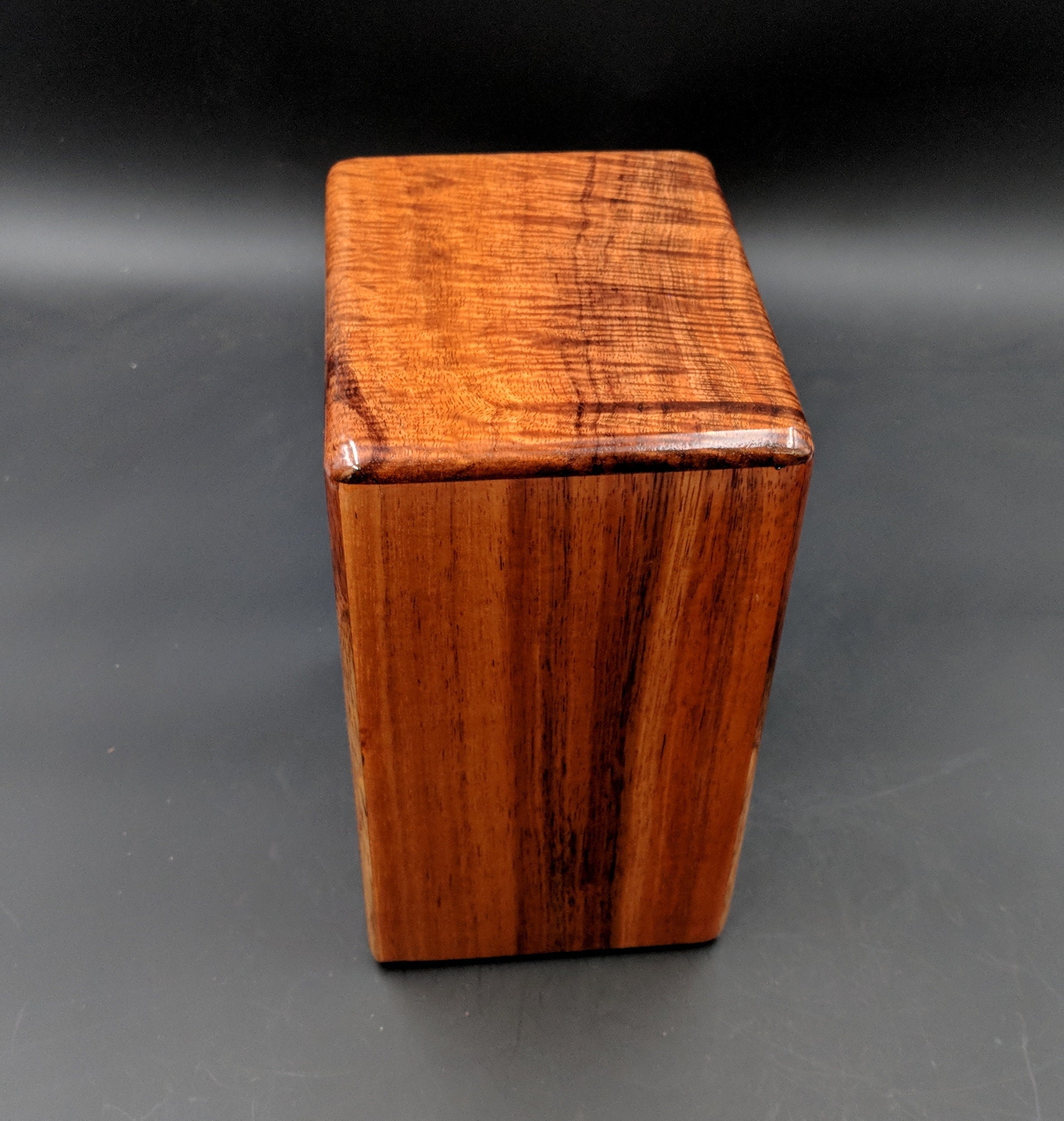 Large Curly Hawaiian Koa Wooden Memorial Cremation Urn... 7wide x 5deep ...