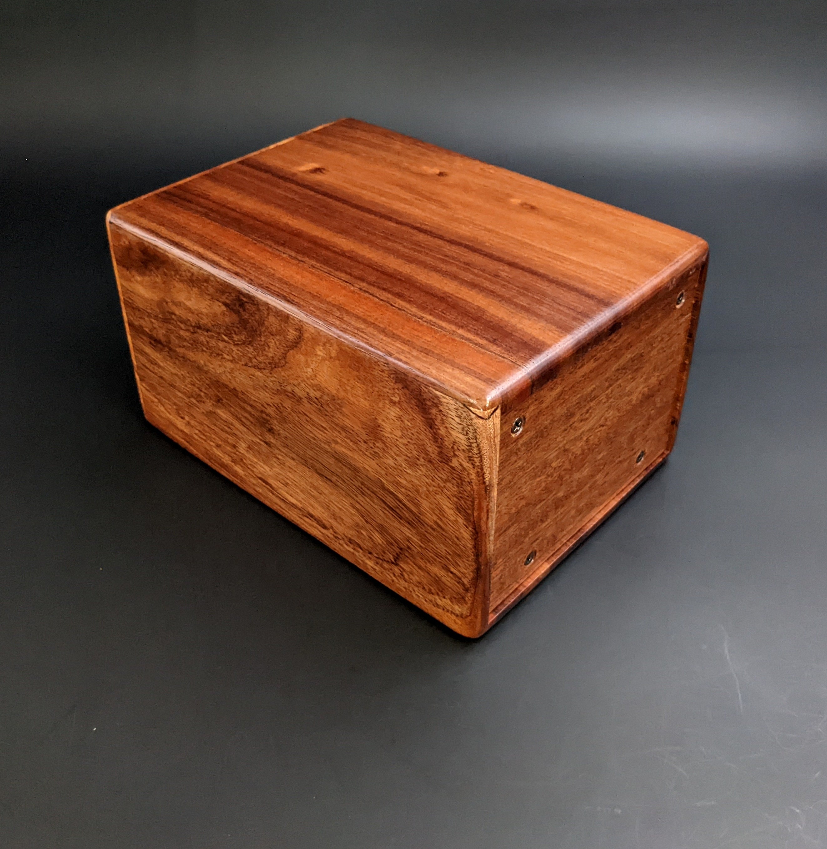 Large Curly Hawaiian Koa Wooden Memorial Cremation Urn... 7wide x 5deep ...