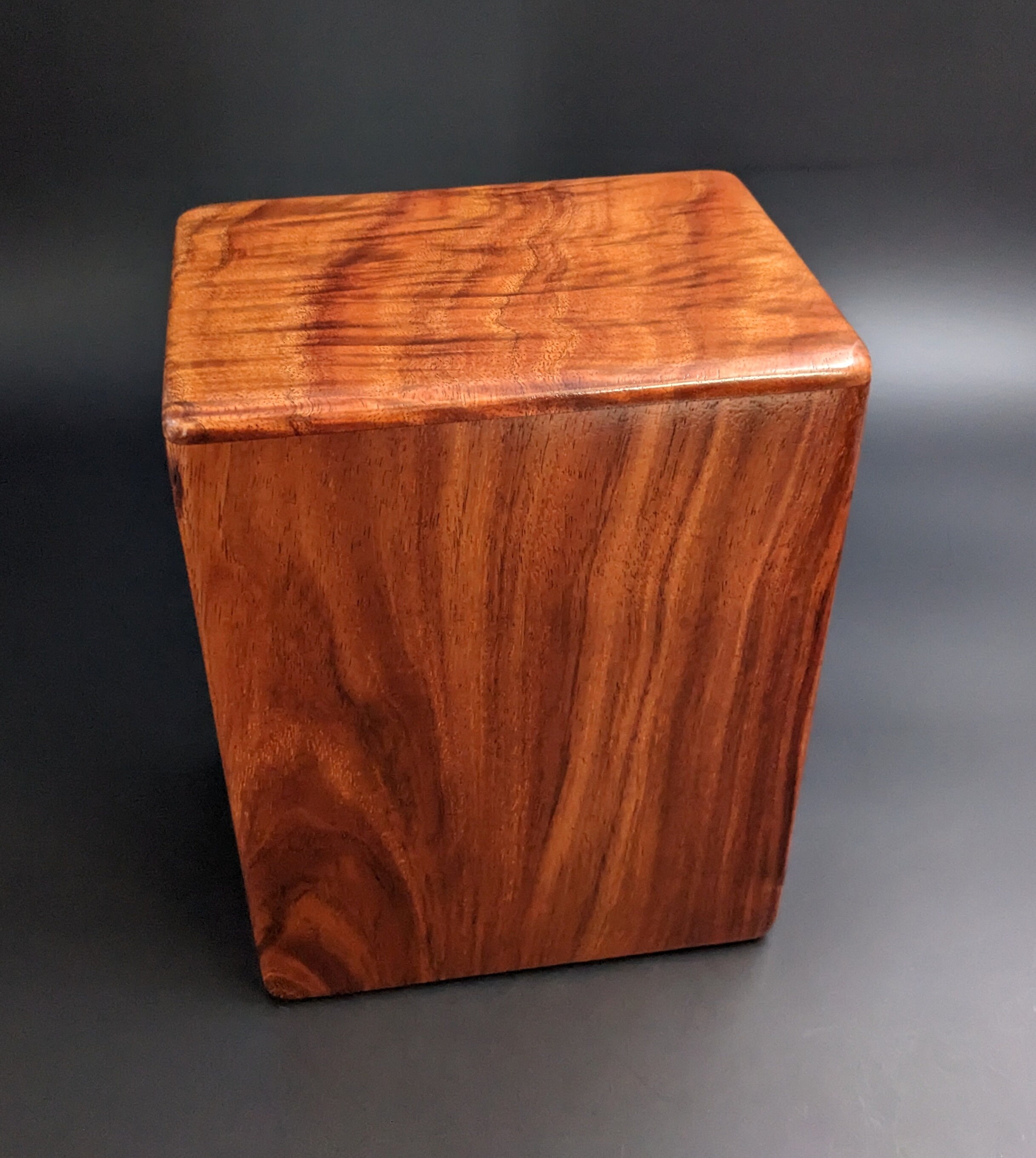 Large Curly Hawaiian Koa Wooden Memorial Cremation Urn... 7wide x 5deep ...