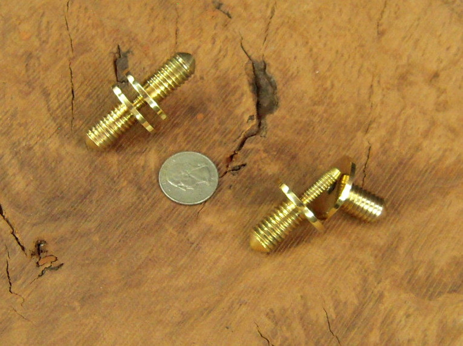 2 Solid Brass Cane Walking Stick Connector Couplers 1/2" X 13 Threads ...