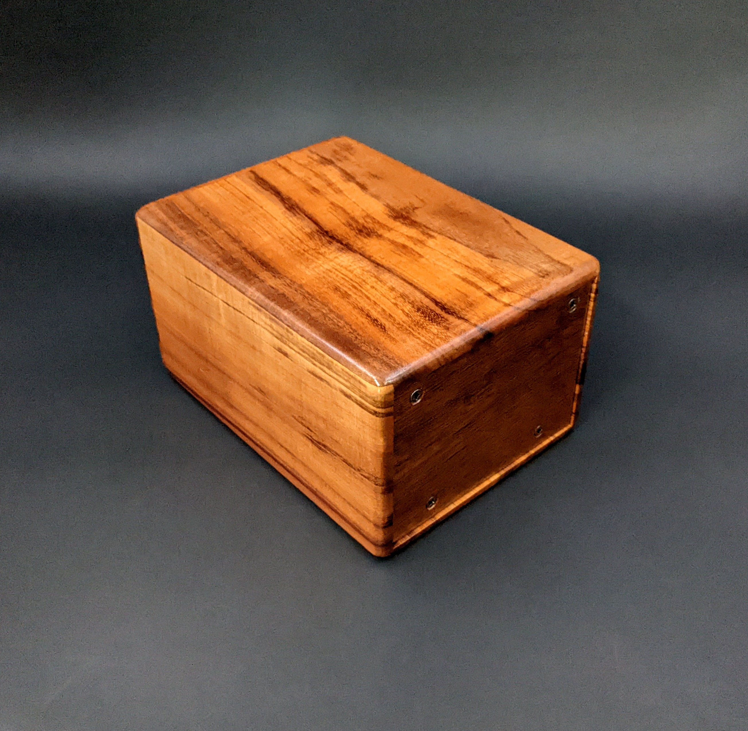 Large Curly Hawaiian Koa Wooden Memorial Cremation Urn... 7wide x 5deep ...