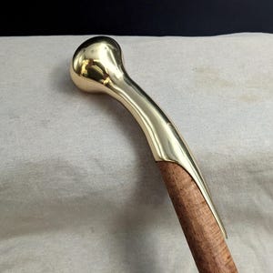 TWO (2) Hames Solid Brass Walking Stick Cane Handle Traditional 8" Long ...