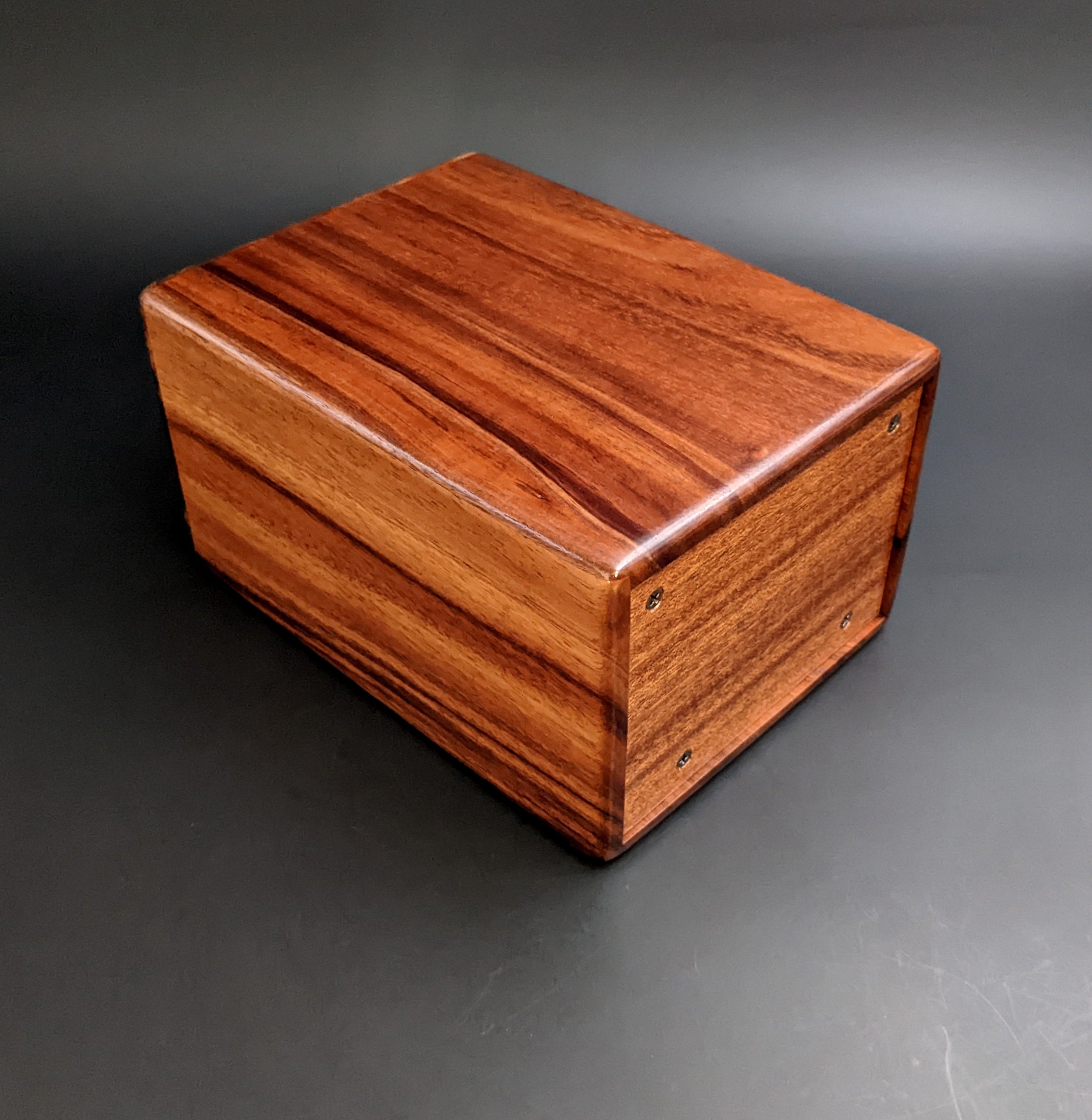 Large Curly Hawaiian Koa Wooden Memorial Cremation Urn... 7wide x 5deep ...