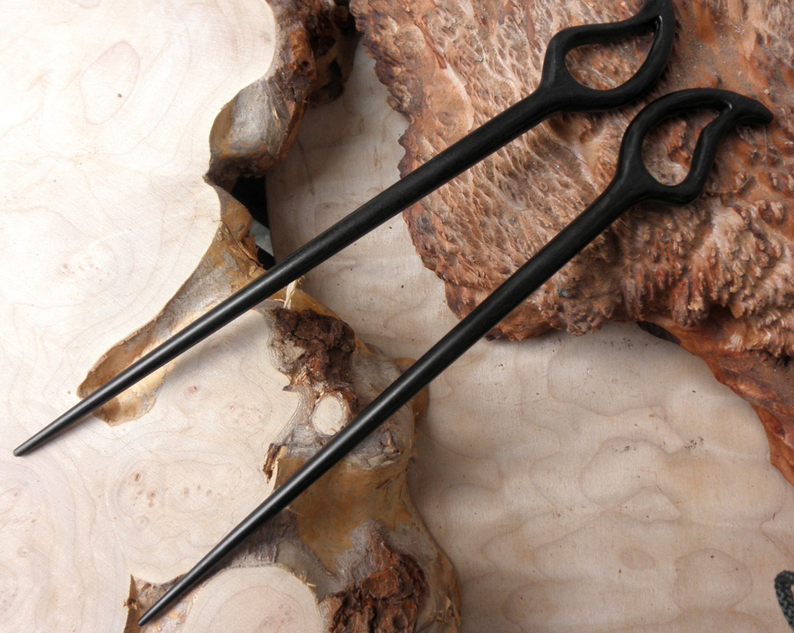 2 Ebony 7 3/4 Inch Long Handmade "raindrop" Hair Stick - Etsy