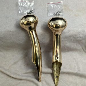 TWO (2) Hames Solid Brass Walking Stick Cane Handle Traditional 8" Long ...