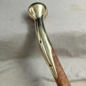 ONE (1) Hames Solid Brass Walking Stick Cane Handle Traditional 8" Long ...