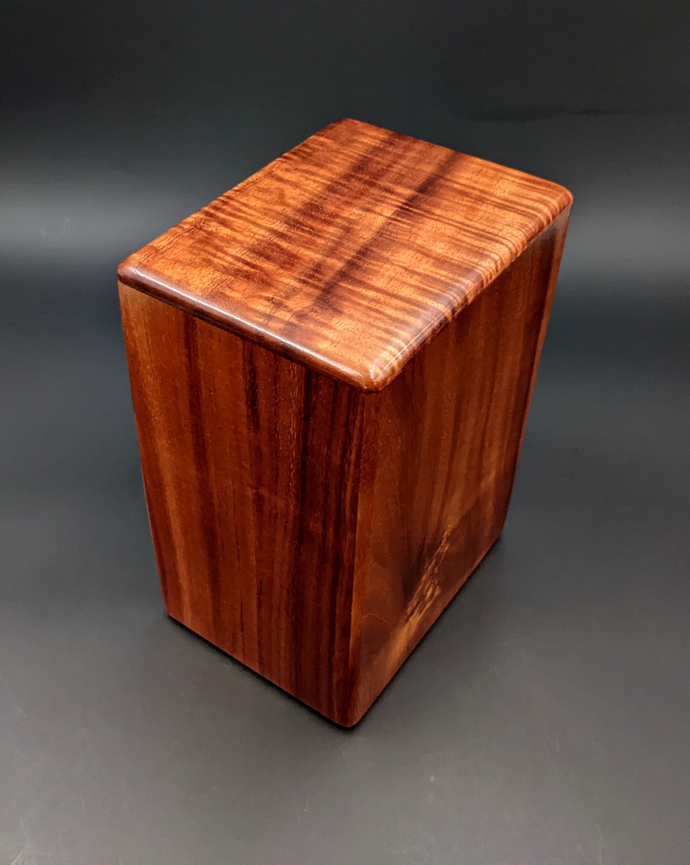 Large Curly Hawaiian Koa Wooden Memorial Cremation Urn... 7wide x 5deep ...