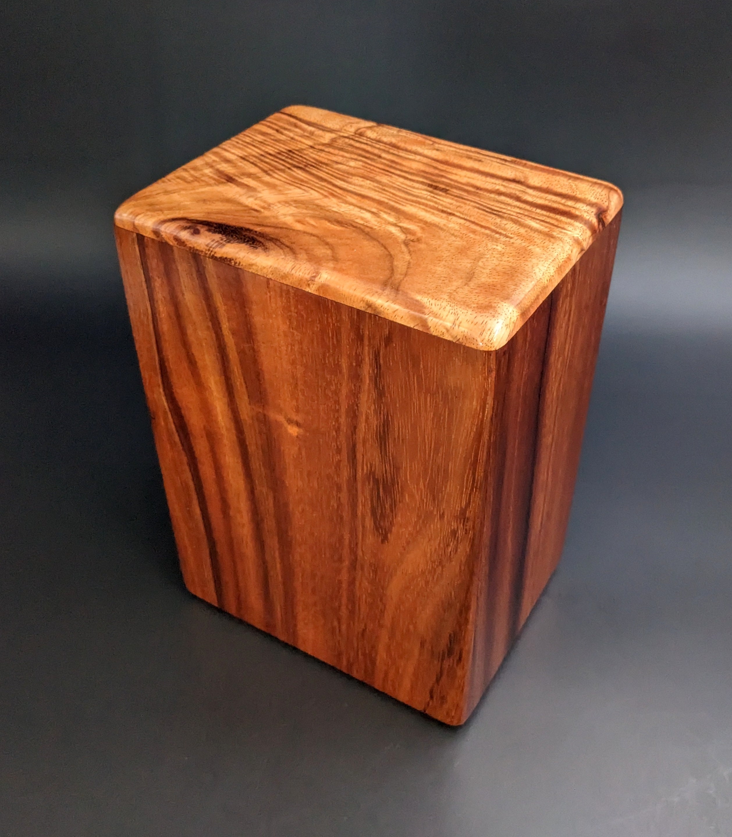 Large Curly Hawaiian Koa Wooden Memorial Cremation Urn... 7wide x 5deep ...