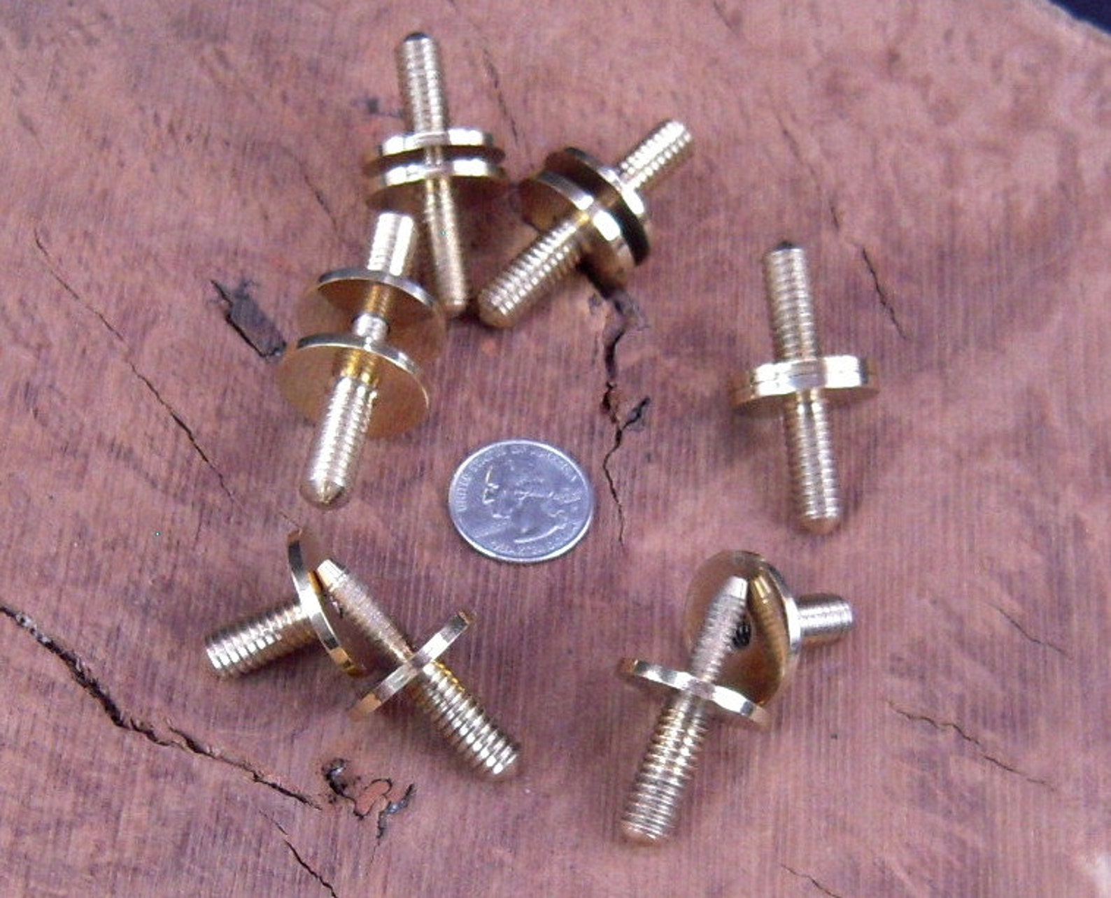 6 Solid Brass Cane Walking Stick Connector Couplers 3/8" X 16 Threads ...