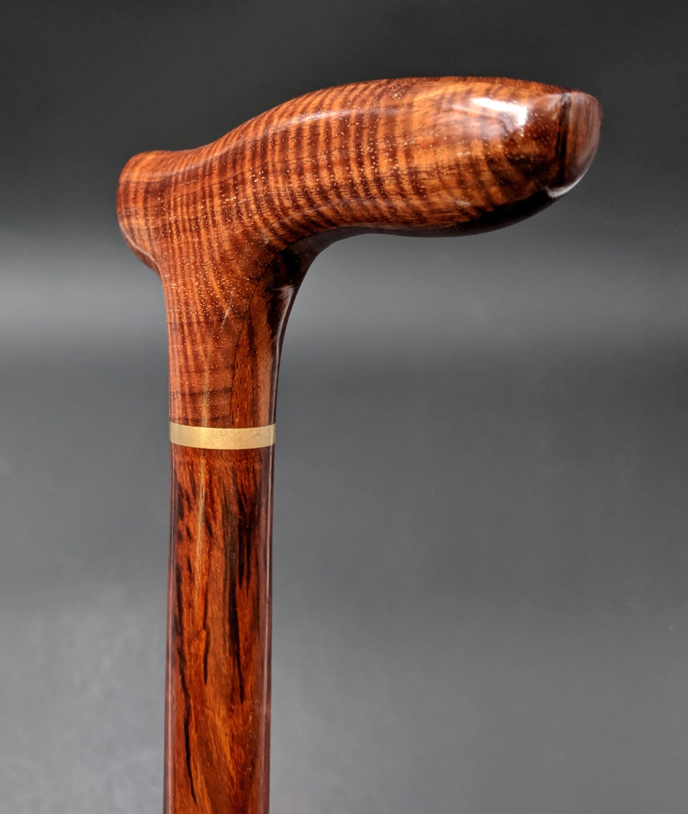 Curly Hawaiian Koa Cane Handle Brown Indian Rosewood Spiral Shaft Cane ...