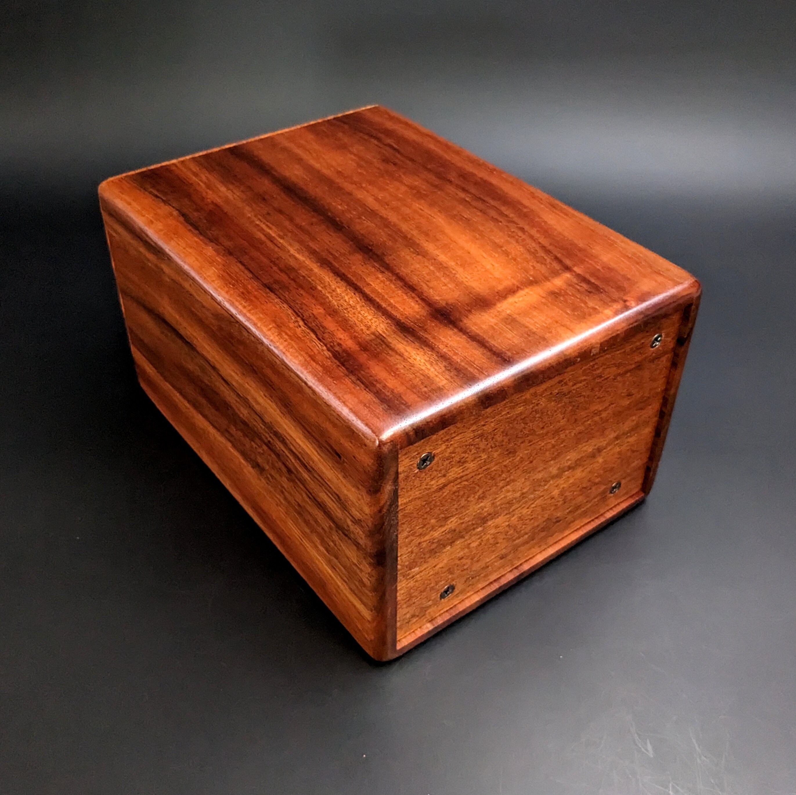 Large Curly Hawaiian Koa Wooden Memorial Cremation Urn... 7wide x 5deep ...