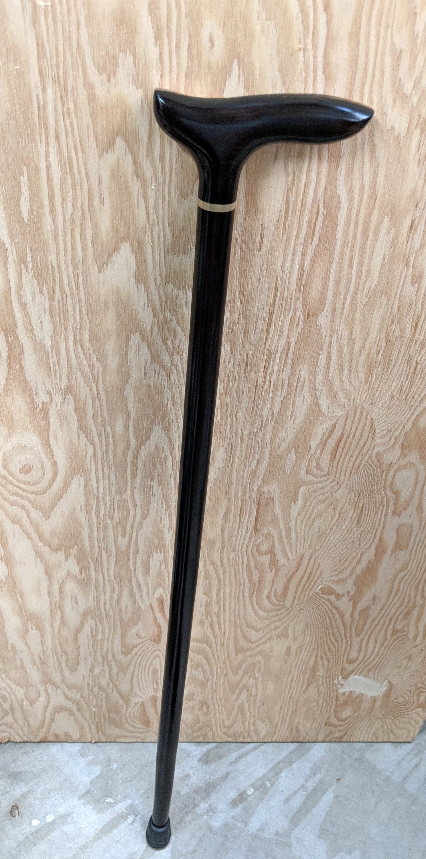 Ebony Walking Stick Cane 36 3/8 Black Dark Brown Stripes Turned Ebony ...