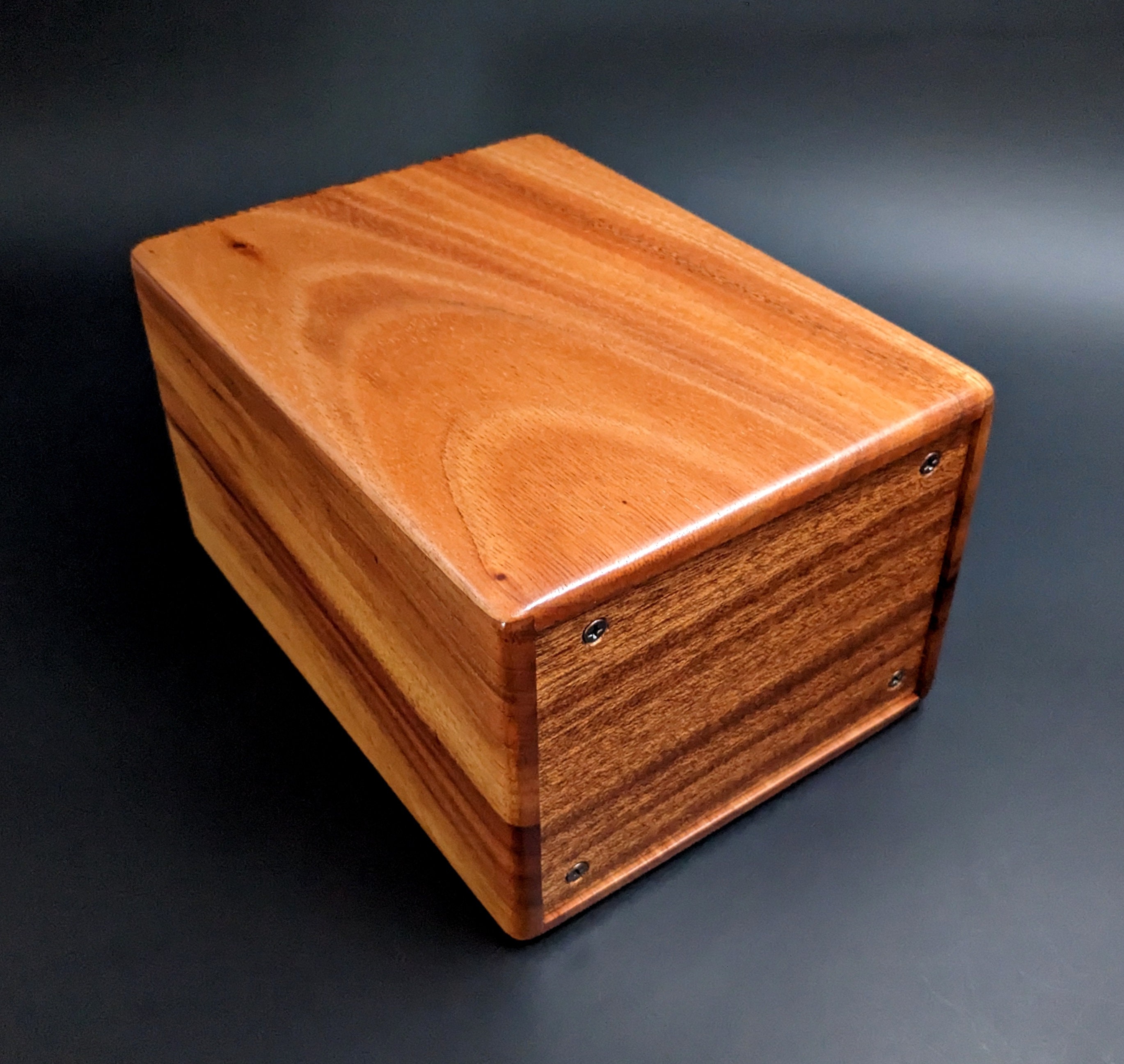 Large Curly Hawaiian Koa Wooden Memorial Cremation Urn... 7wide x 5deep ...