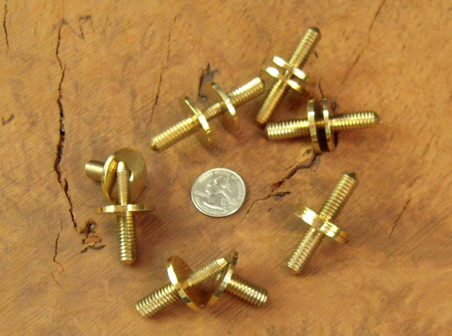 6 Solid Brass Cane Walking Stick Connector Couplers 3/8 X 16 Threads to ...