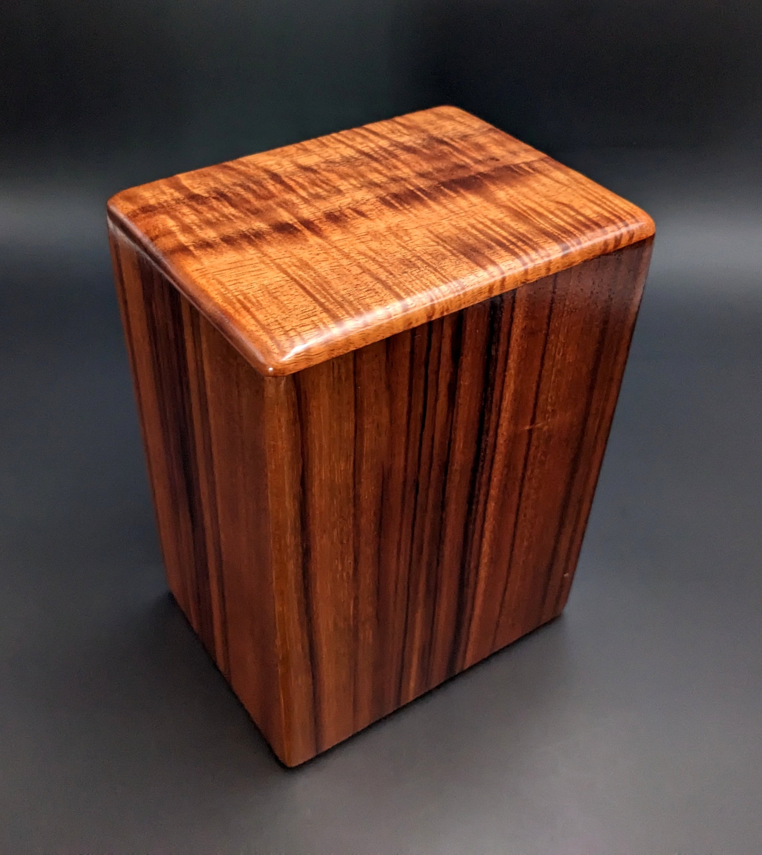 Large Curly Hawaiian Koa Wooden Memorial Cremation Urn... 7wide x 5deep ...