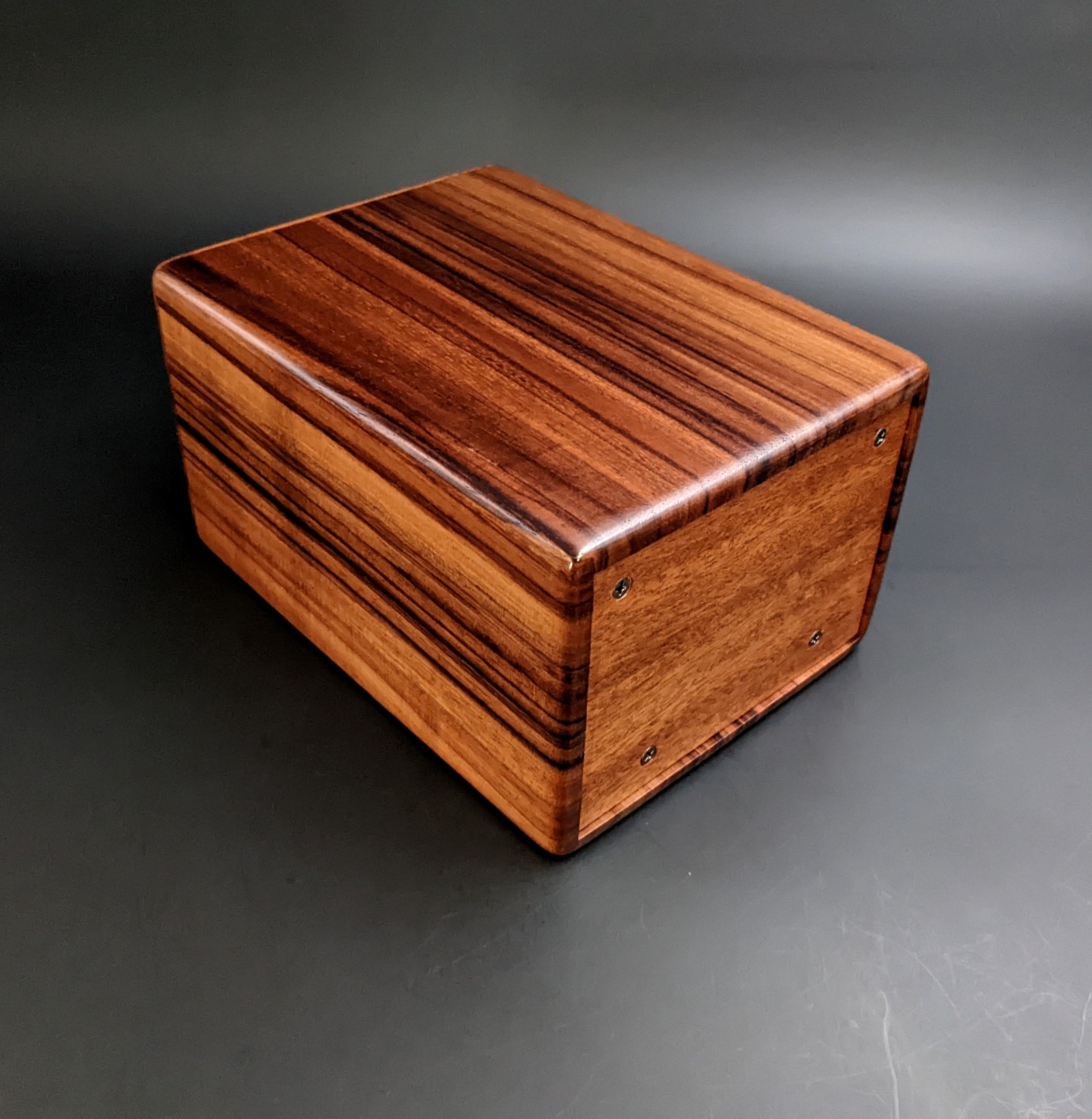 Large Curly Hawaiian Koa Wooden Memorial Cremation Urn... 7wide x 5deep ...