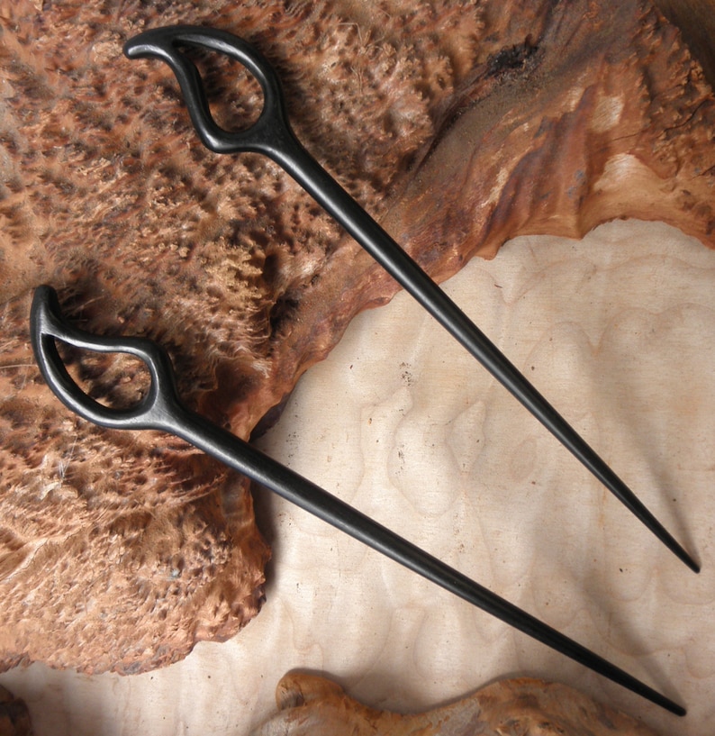 2 Ebony 7 3/4 Inch Long Handmade "raindrop" Hair Stick - Etsy