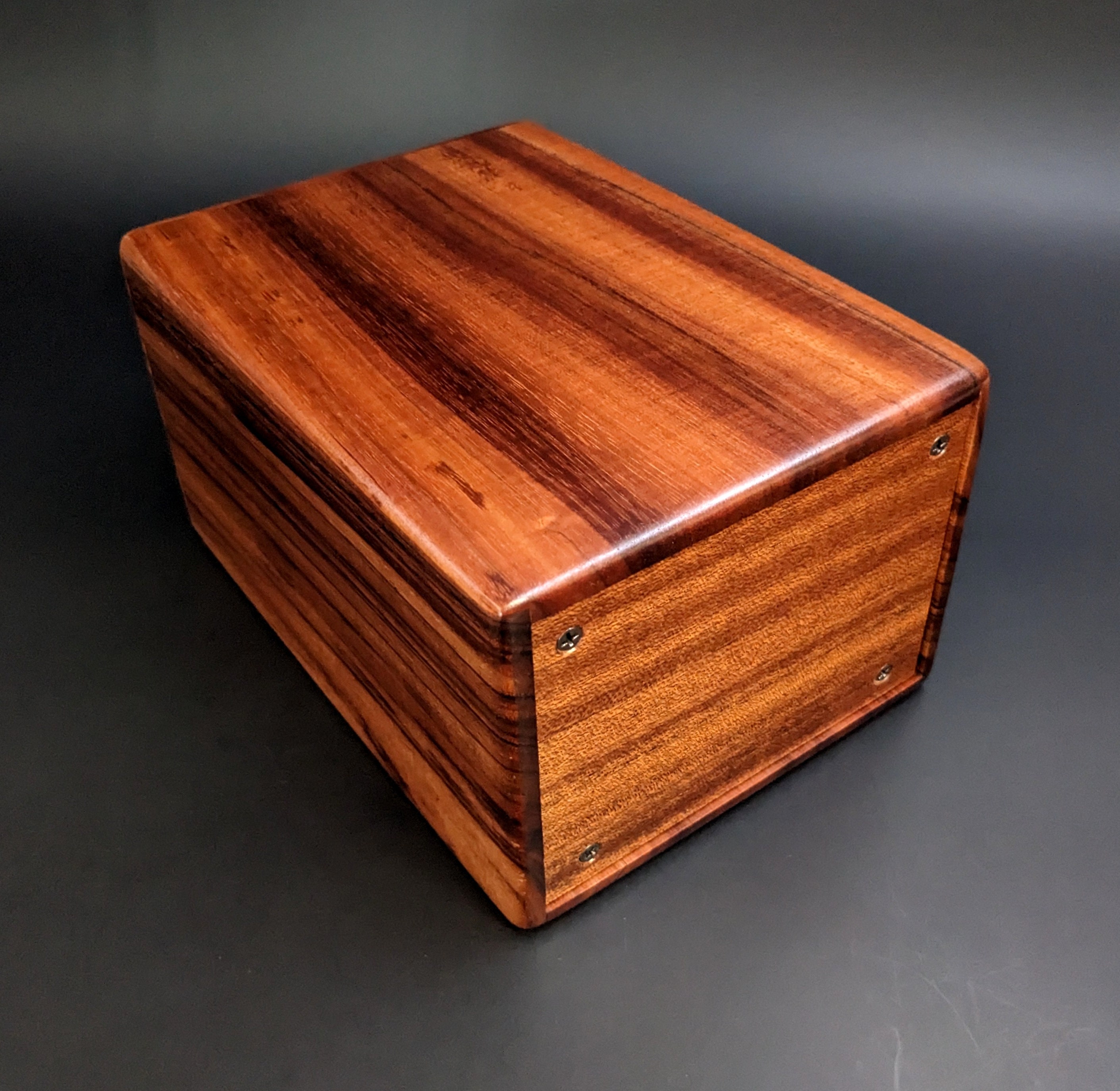 Large Curly Hawaiian Koa Wooden Memorial Cremation Urn... 7wide x 5deep ...