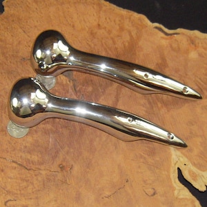 TWO (2) Hames Solid Brass Chromed Walking Stick Cane Handle Traditional ...