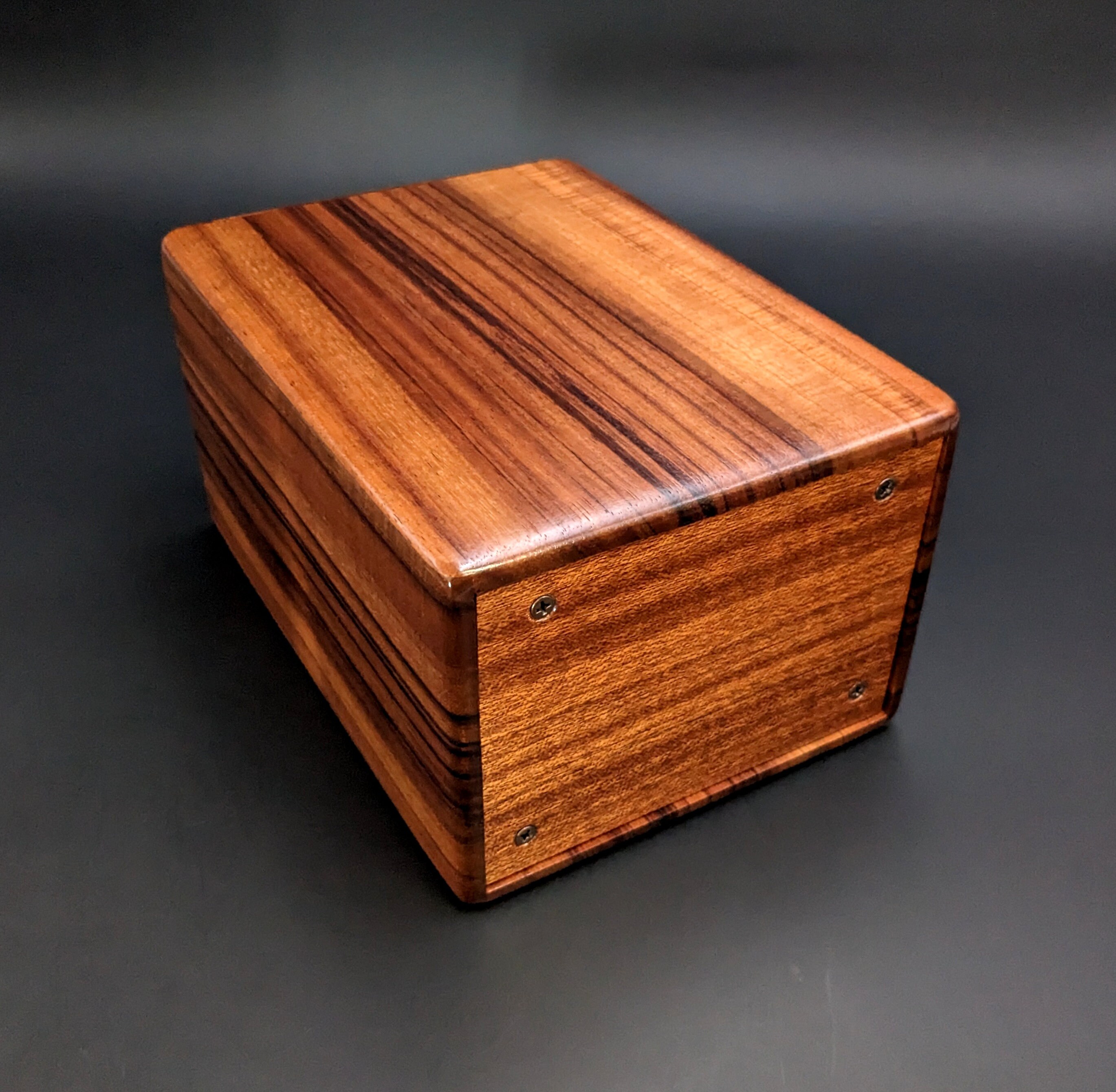 Large Curly Hawaiian Koa Wooden Memorial Cremation Urn... 7wide x 5deep ...