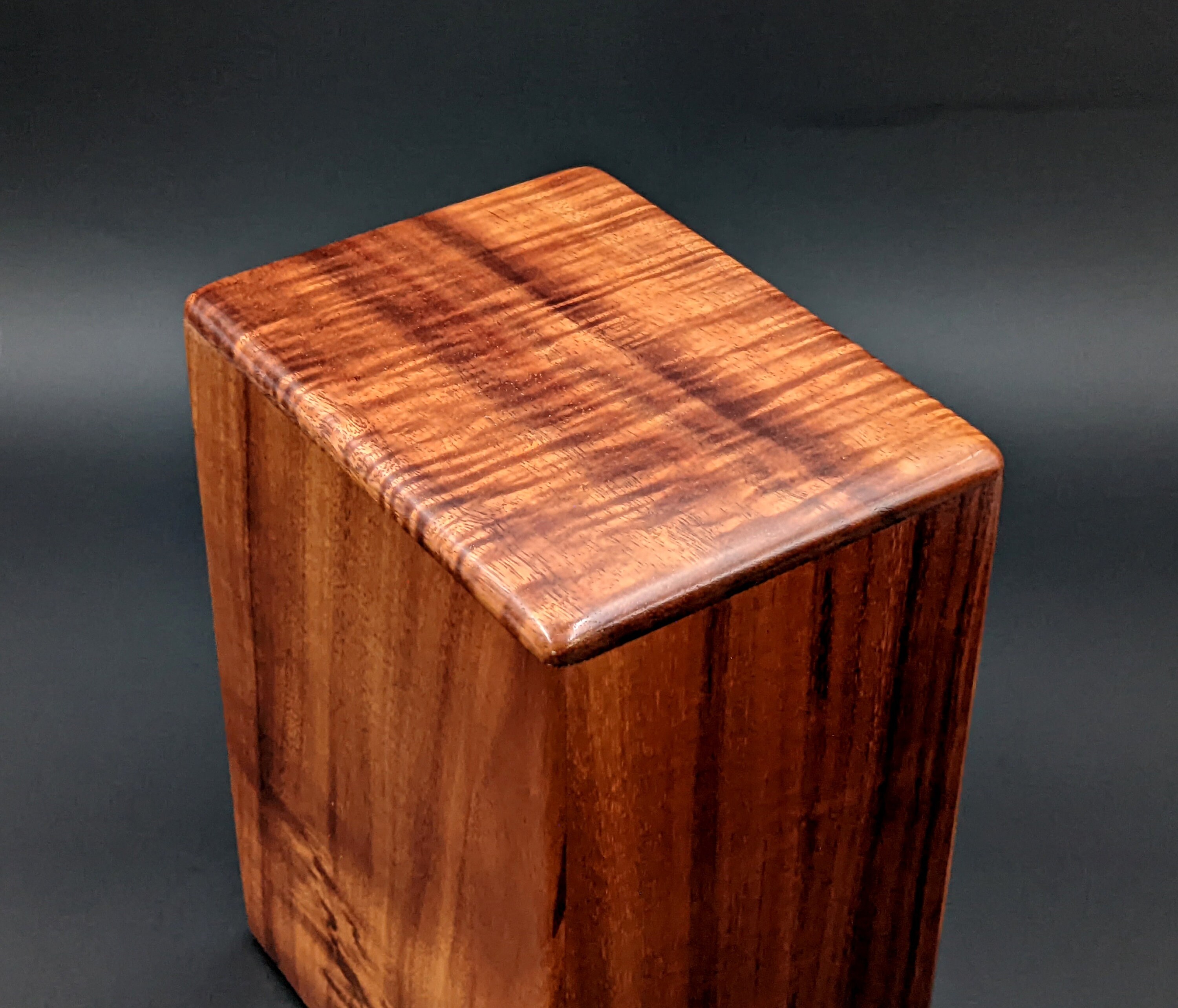 Large Curly Hawaiian Koa Wooden Memorial Cremation Urn... 7wide x 5deep ...