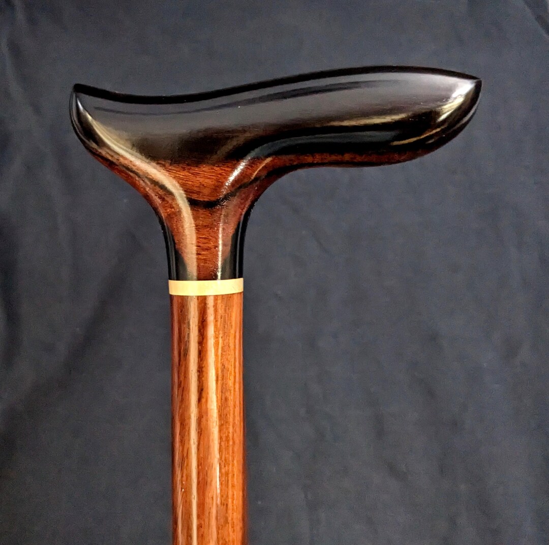 EXTRA LONG Cane With Ebony Cane Handle With Turned Spiral Rosewood ...
