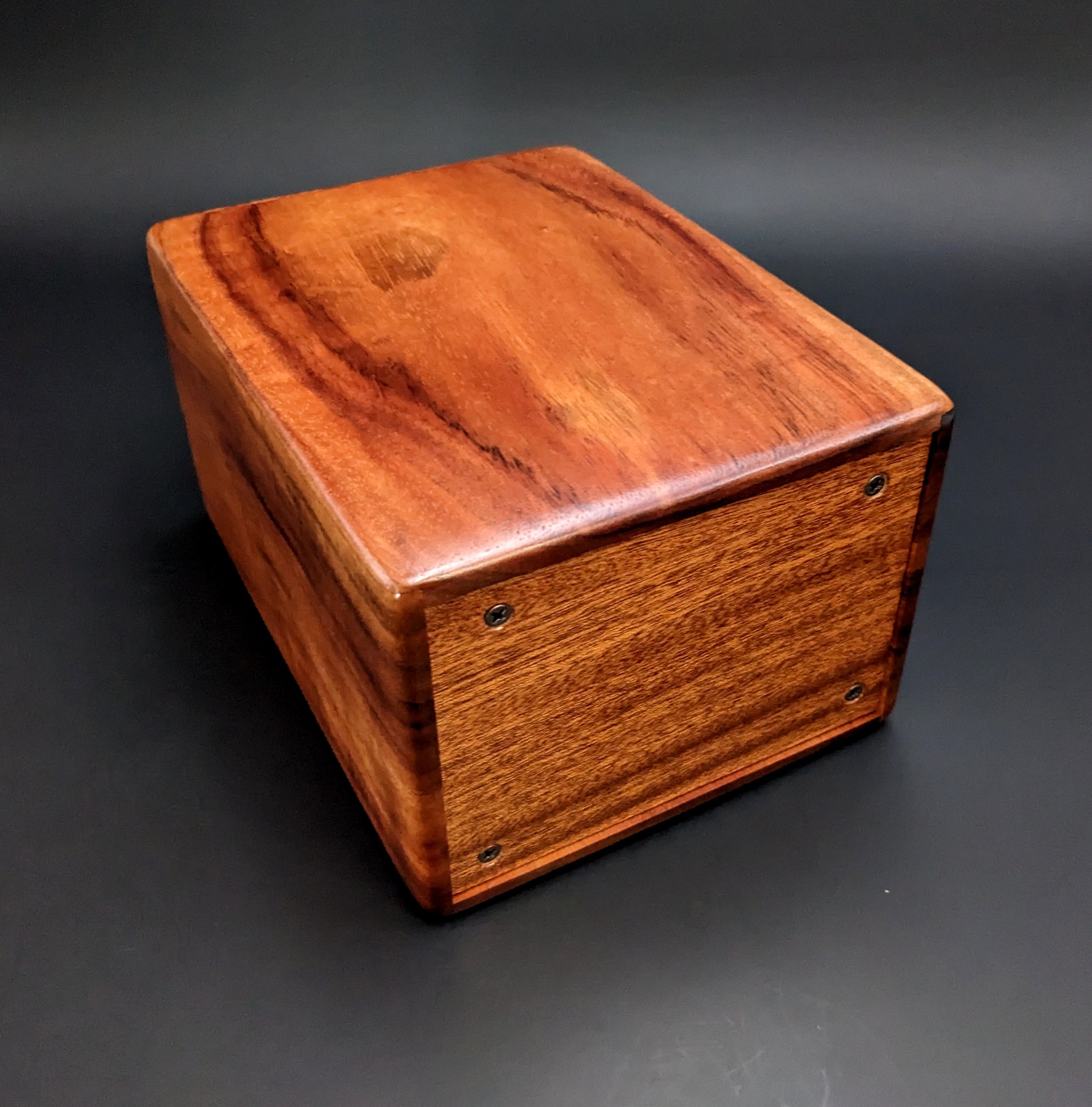 Large Curly Hawaiian Koa Wooden Memorial Cremation Urn... 7wide x 5deep ...