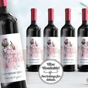 Age Gets Better With Birthday MINI Wine Label - Girl - 4015MW - Etsy