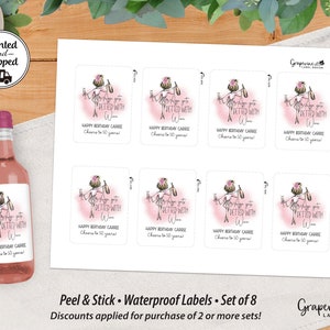 Age Gets Better With Birthday MINI Wine Label - Girl - 4015MW - Etsy