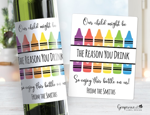 Teacher's Gift Wine Label Our Child Might Be the Reason - Etsy