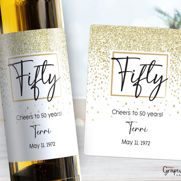 50th Birthday Labels - Etsy