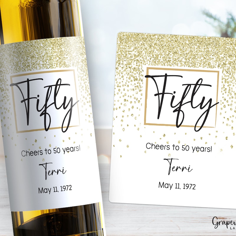 50th Birthday Labels - Etsy