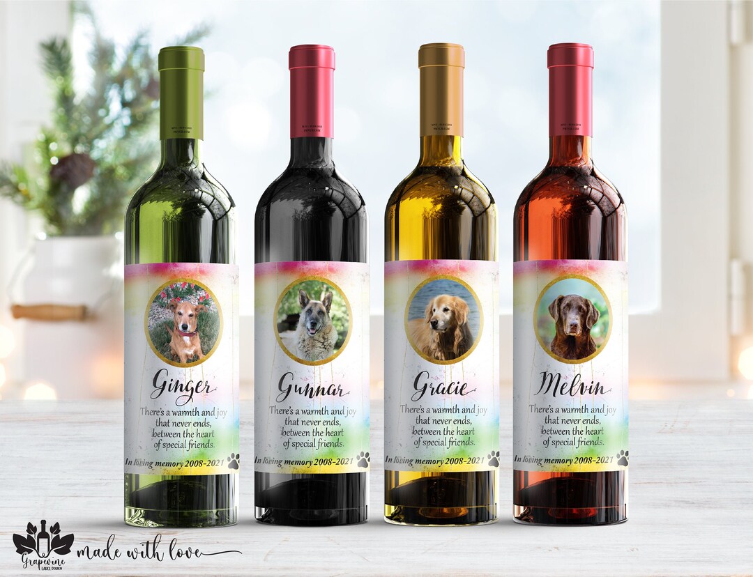 Pet Loss Wine Label - Pet Sympathy - Dog or Cat Loss 18002 - Etsy