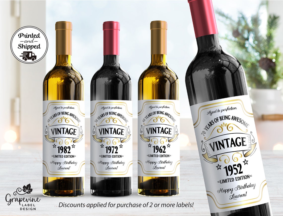Aged to Perfection Birthday Wine Label Vintage 4011 - Etsy