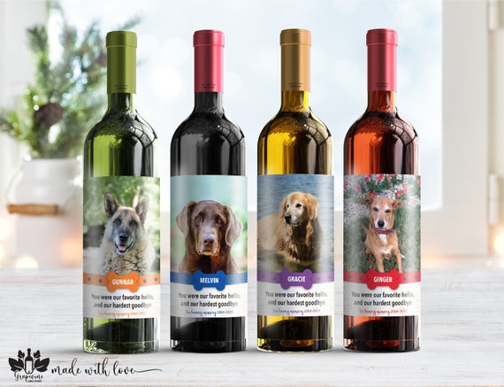Pet Loss Wine Label Pet Sympathy Dog Loss Tag 18001 - Etsy