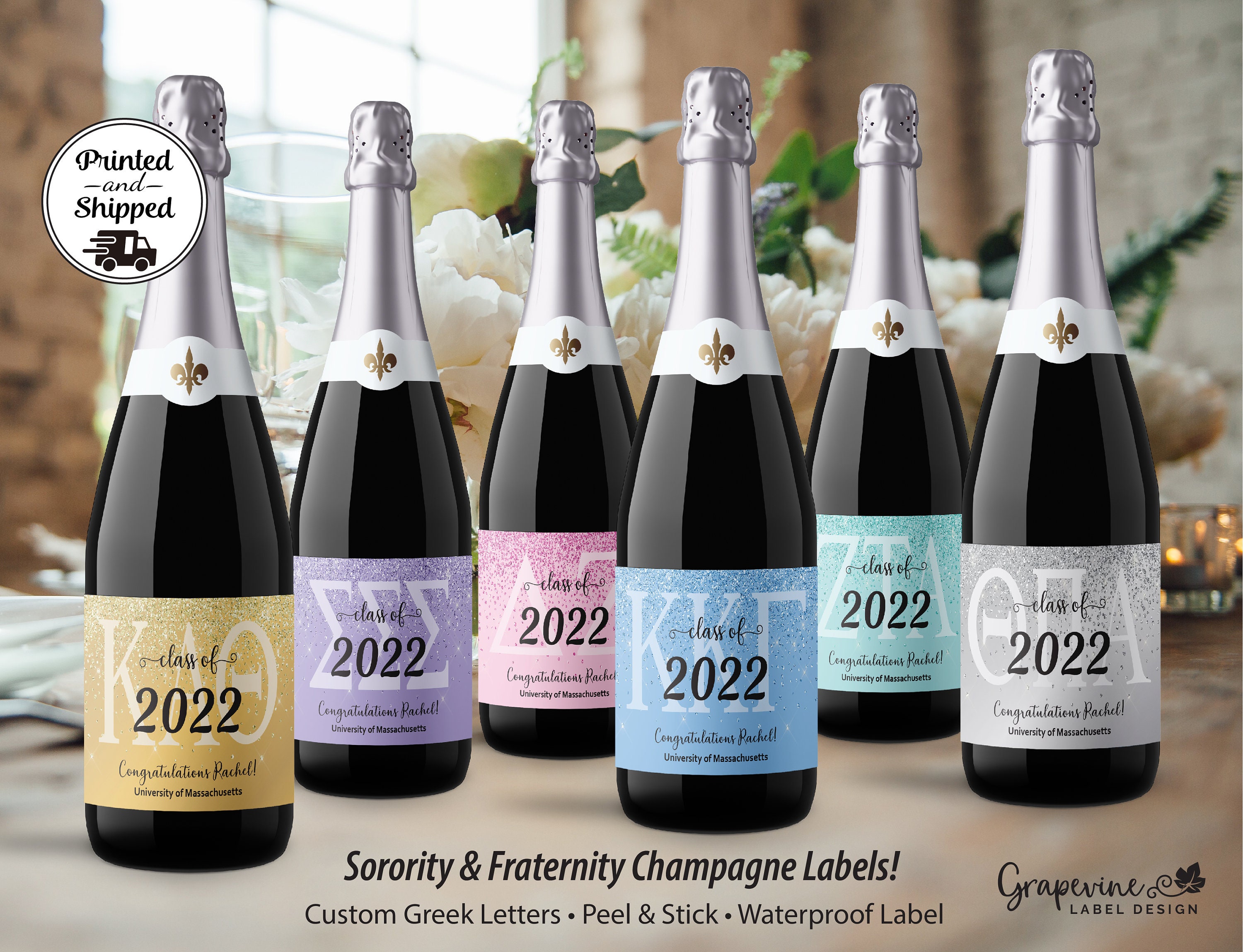 Labels Paper & Party Supplies 15009 Personalized Graduation Sorority ...